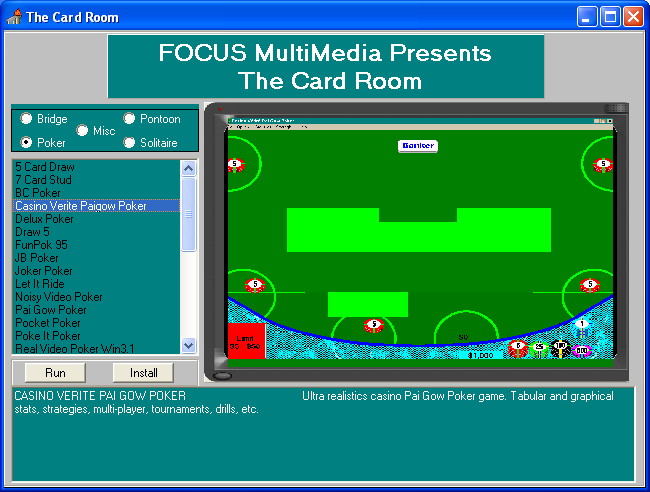 Screenshot of The Card Room (Windows, 2001) - MobyGames