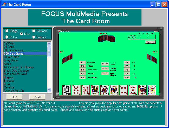 Screenshot of The Card Room (Windows, 2001) - MobyGames