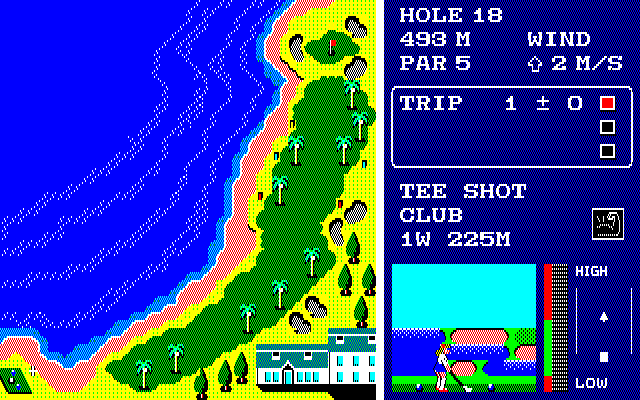 Screenshot of World Golf (PC-88, 1985) - MobyGames