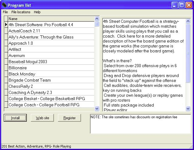 Screenshot of 201 Action Adventure Games (Windows, 2003) - MobyGames
