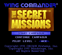 Screenshot of Wing Commander: The Secret Missions (SNES, 1990) - MobyGames