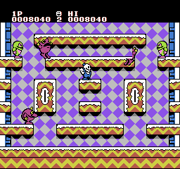 Screenshot of Snow Bros. Nick & Tom (NES, 1990) - MobyGames