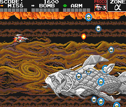 Screenshot of Darius Alpha (TurboGrafx-16, 1990) - MobyGames