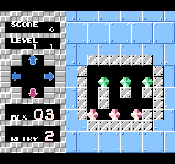 Screenshot of Puzznic (NES, 1989) - MobyGames
