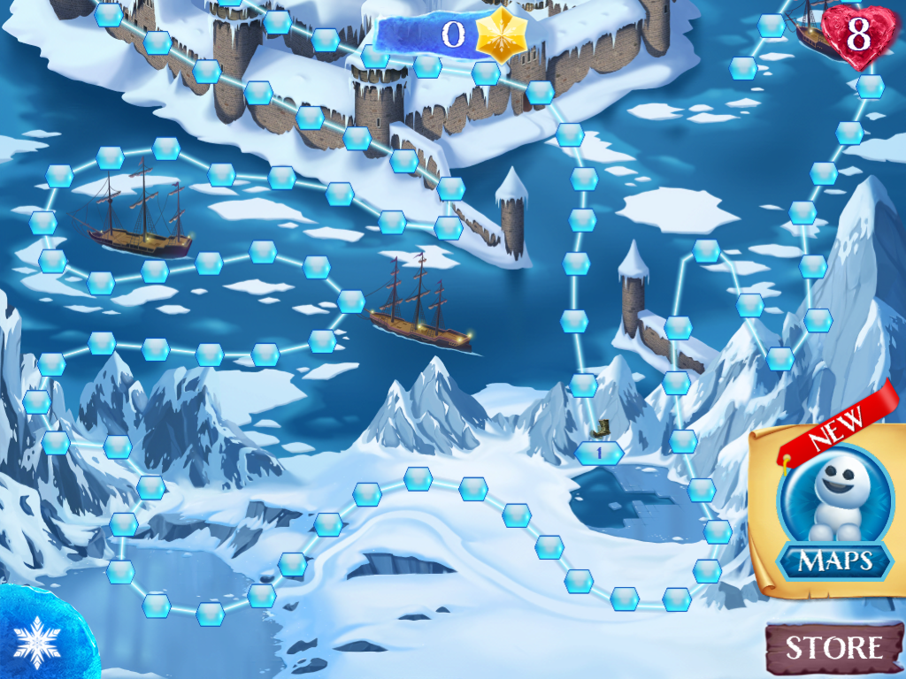 Screenshot of Frozen: Free Fall (iPad, 2013) - MobyGames