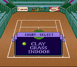 Screenshot of Andre Agassi Tennis (SNES, 1992) - MobyGames