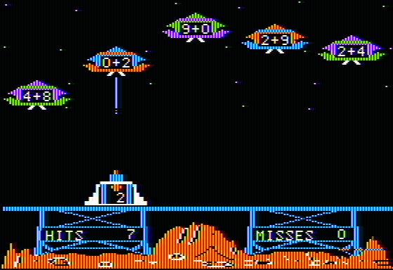 Screenshot of Alien Addition (Apple II, 1982) - MobyGames