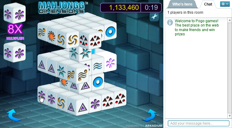 Screenshot of Mahjongg Dimensions (Browser, 2011) - MobyGames