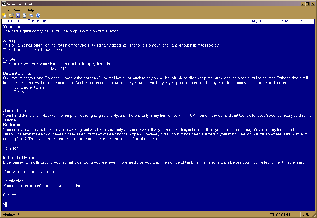 Screenshot of Symetry (Z-machine, 1997) - MobyGames