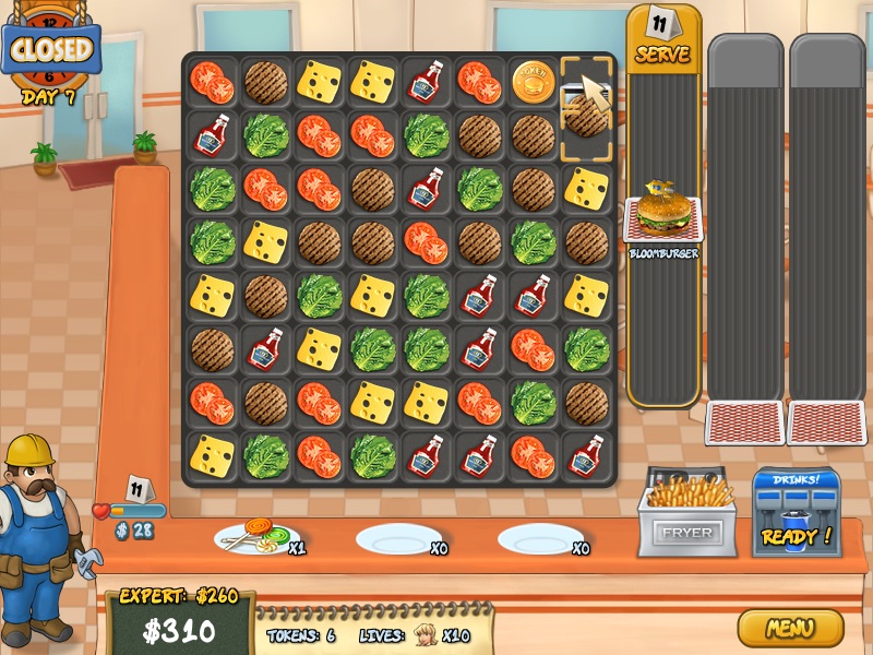 Screenshot of Burger Rush (Windows, 2007) - MobyGames