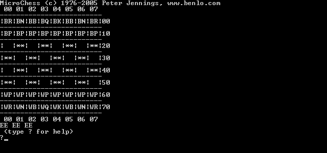 Screenshot of Microchess (Windows, 1976) - MobyGames