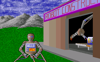 Screenshot of 10 Little Robots (Amiga, 1983) - MobyGames