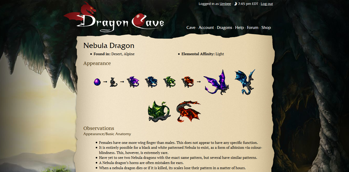 Screenshot of Dragon Cave (Browser, 2006) - MobyGames