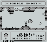 Screenshot of Bubble Ghost (Game Boy, 1987) - MobyGames