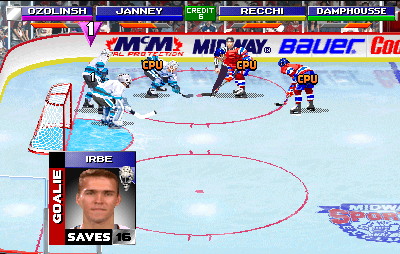 Screenshot of NHL Open Ice: 2 On 2 Challenge (Arcade, 1995) - MobyGames