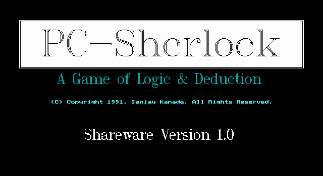 PC-Sherlock: A Game of Logic & Deduction (1991) - MobyGames