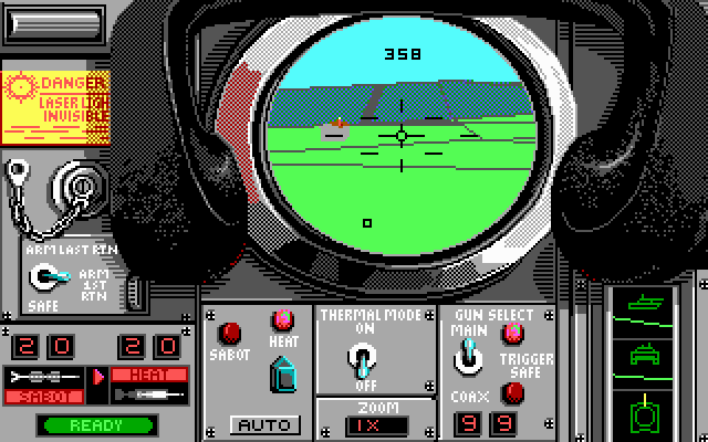 Screenshot of Tank: The M1A1 Abrams Battle Tank Simulation (DOS, 1989 ...