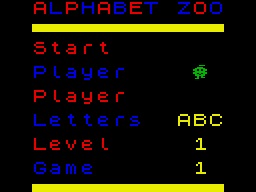 Screenshot of Alphabet Zoo (ZX Spectrum, 1983) - MobyGames