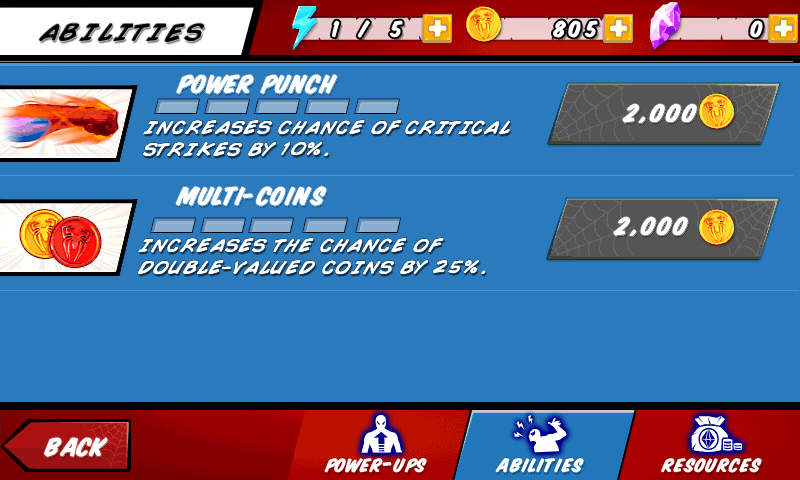 Screenshot of Spider-Man: Ultimate Power (Android, 2014) - MobyGames