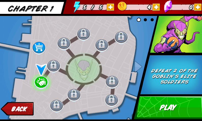 Screenshot of Spider-Man: Ultimate Power (Android, 2014) - MobyGames