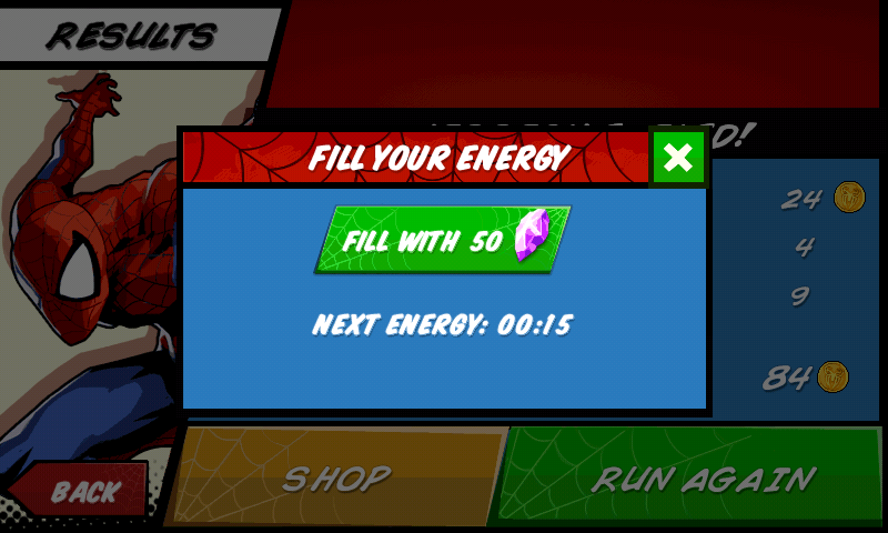 Screenshot of Spider-Man: Ultimate Power (Android, 2014) - MobyGames