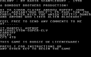 Colony (1990) - MobyGames