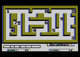 Screenshot of Math Maze (Atari 8-bit, 1983) - MobyGames