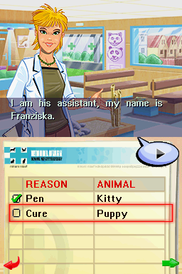 Screenshot of Imagine: Animal Doctor Care Center (Nintendo DS, 2010 ...