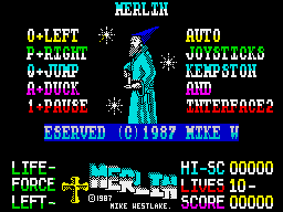 Screenshot of Merlin (ZX Spectrum, 1988) - MobyGames