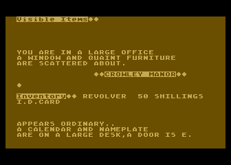Screenshot of The Curse of Crowley Manor (Atari 8-bit, 1981) - MobyGames