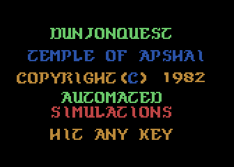 Screenshot of Dunjonquest: Temple of Apshai (Atari 8-bit, 1979) - MobyGames