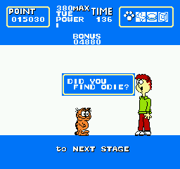 Screenshot of Garfield no Isshūkan: A Week of Garfield (NES, 1989 ...