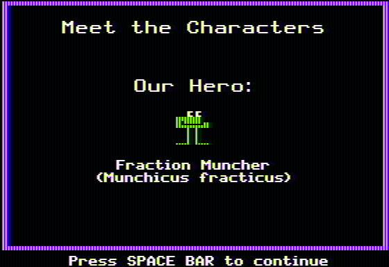 Screenshot of Fraction Munchers (Apple II, 1987) - MobyGames