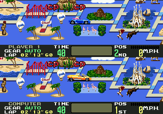 Screenshot of OutRunners (Genesis, 1993) - MobyGames