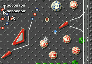 Screenshot of Virtual Pinball (Genesis, 1993) - MobyGames