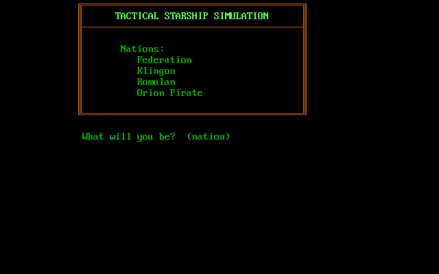 Screenshot of Begin: A Tactical Starship Simulation (DOS, 1989) - MobyGames