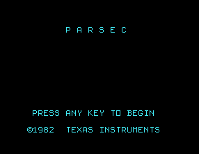 Screenshot of Parsec (TI-99/4A, 1982) - MobyGames