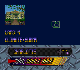 Screenshot of Kyle Petty's No Fear Racing (SNES, 1995) - MobyGames