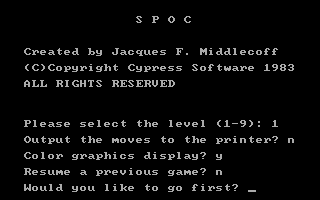 SPOC the Chess Master (1983) - MobyGames