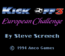 Screenshot of Kick Off 3: European Challenge (SNES, 1994) - MobyGames
