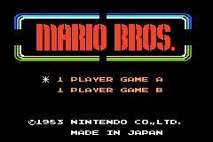 Screenshot of Mario Bros. (Game Boy Advance, 1983) - MobyGames
