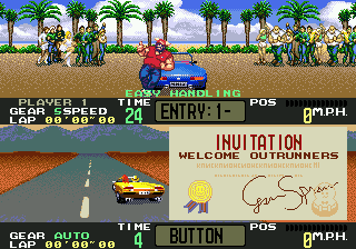 Screenshot of OutRunners (Genesis, 1993) - MobyGames