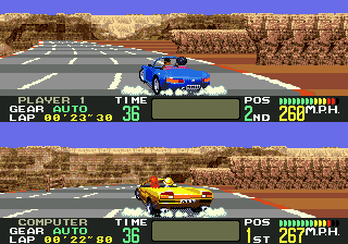 Screenshot of OutRunners (Genesis, 1993) - MobyGames