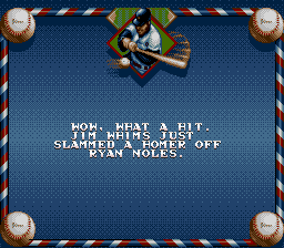 Screenshot of Cal Ripken Jr. Baseball (SNES, 1992) - MobyGames