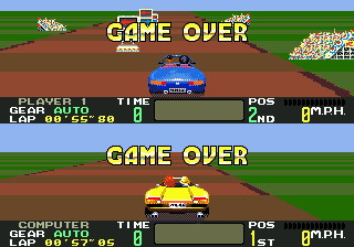 Screenshot of OutRunners (Genesis, 1993) - MobyGames