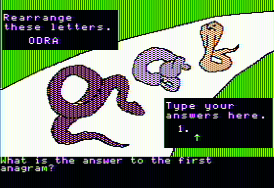 Screenshot of Dinosaur Discovery (Apple II, 1985) - MobyGames