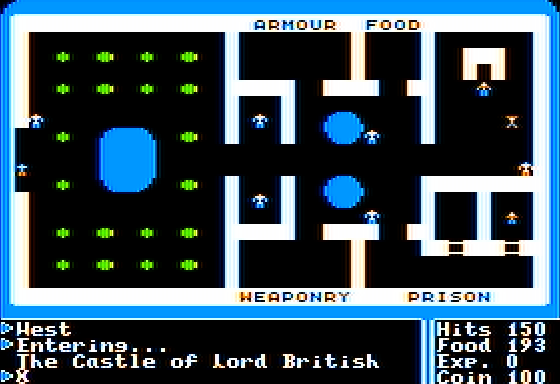 Screenshot of Ultima I (Apple II, 1986) - MobyGames