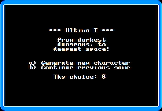 Screenshot of Ultima I (Apple II, 1986) - MobyGames
