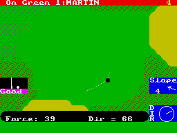 Screenshot of Pro Golf (ZX Spectrum, 1986) - MobyGames