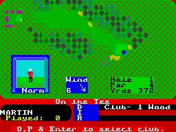 Screenshot of Pro Golf (ZX Spectrum, 1986) - MobyGames